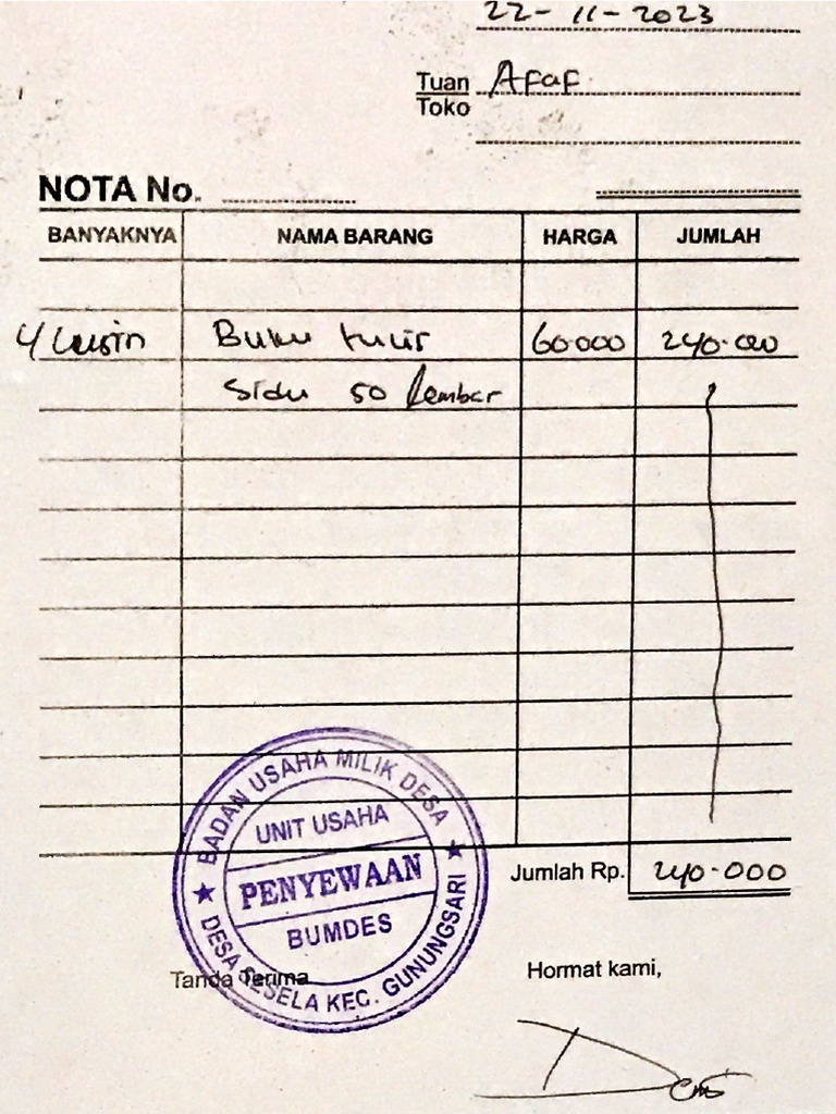 Nota Buku Tulis | PDF