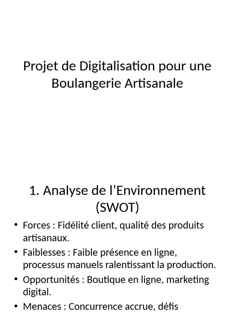 Digitalisation d'une Boulangerie Artisanale | PDF | Commerce électronique | Gestion de la ...