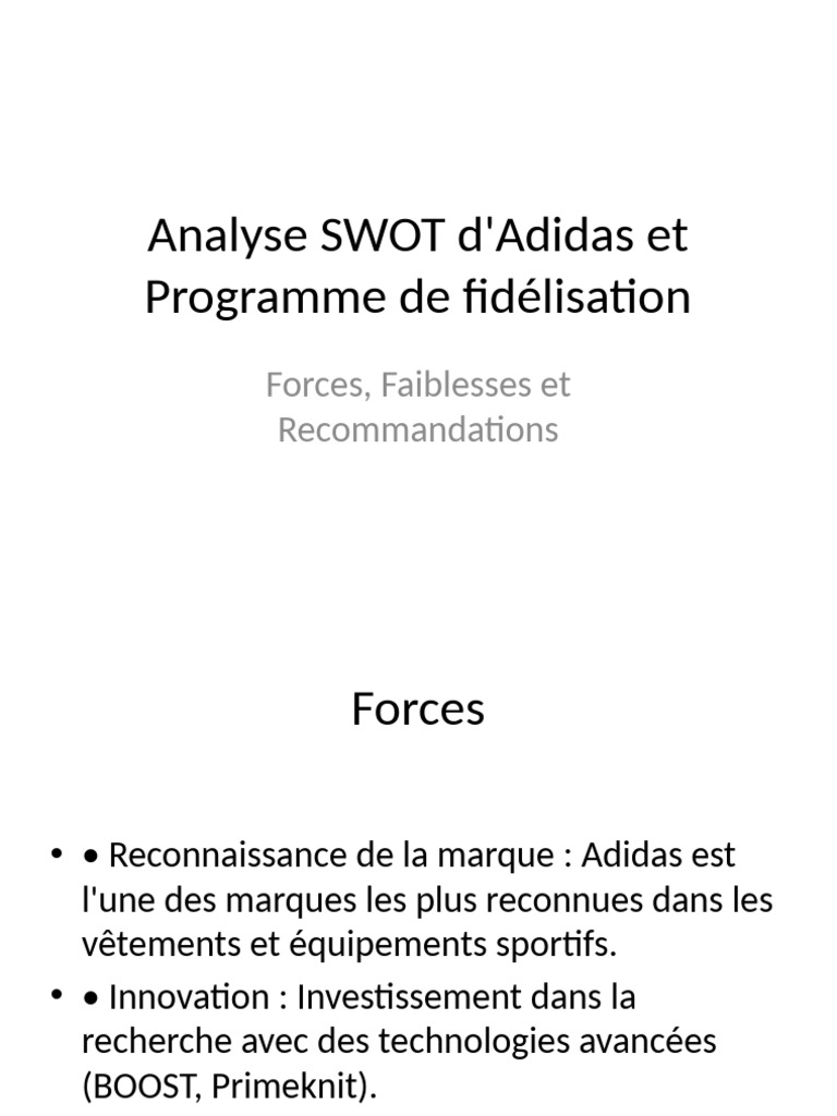 Analyse SWOT Adidas | PDF