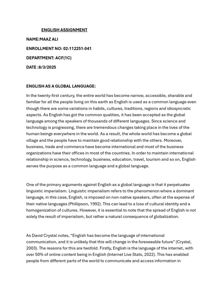 English Assignment (Final) | PDF | English Language | Communication
