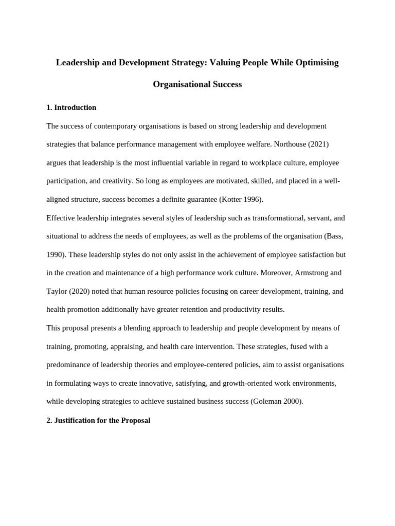 Leadership Development for Organizational Success | PDF | Employee ...