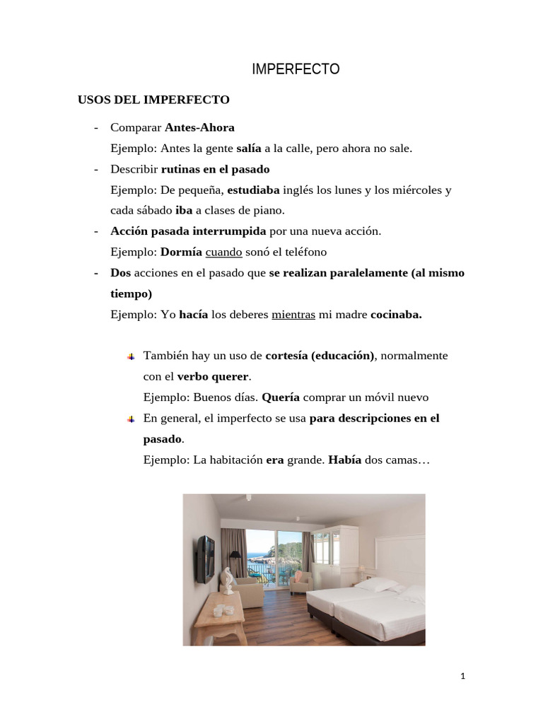 Imperfecto Ejercicios | PDF