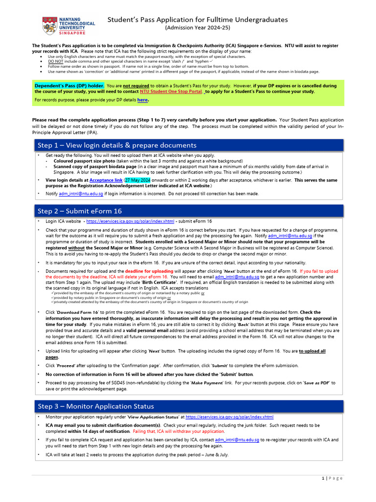 ntu pass application | PDF | Travel Visa | Passport