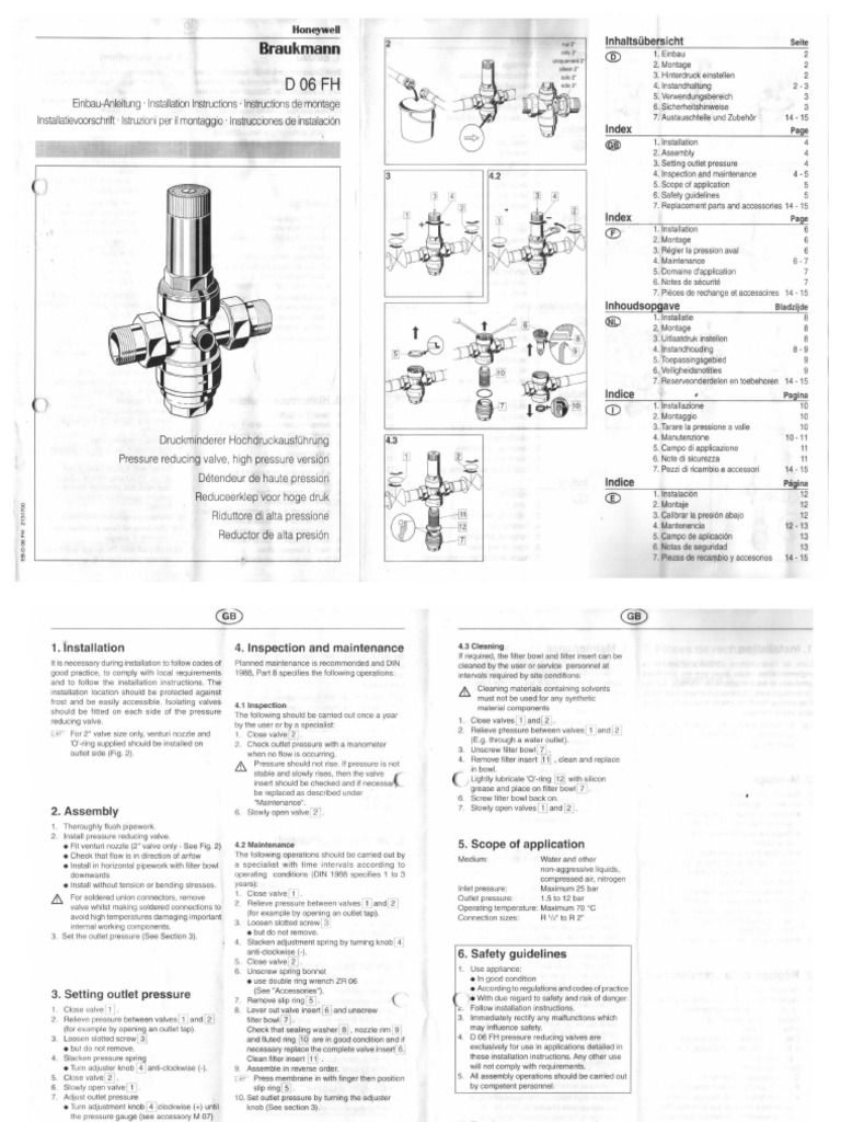 BRAUKMANN D06FH Pressure reducing valve | PDF