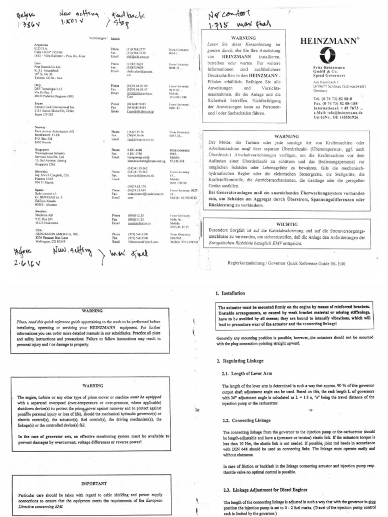Governor. HEINZMANN 2 | PDF