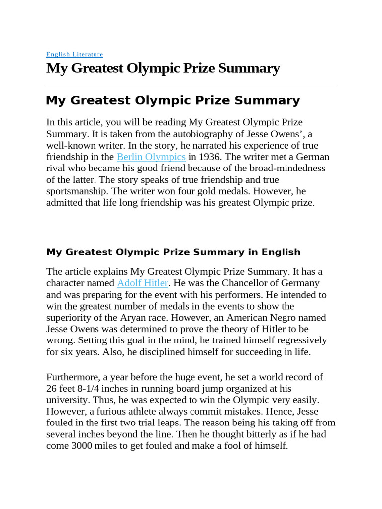 English Olympic | PDF
