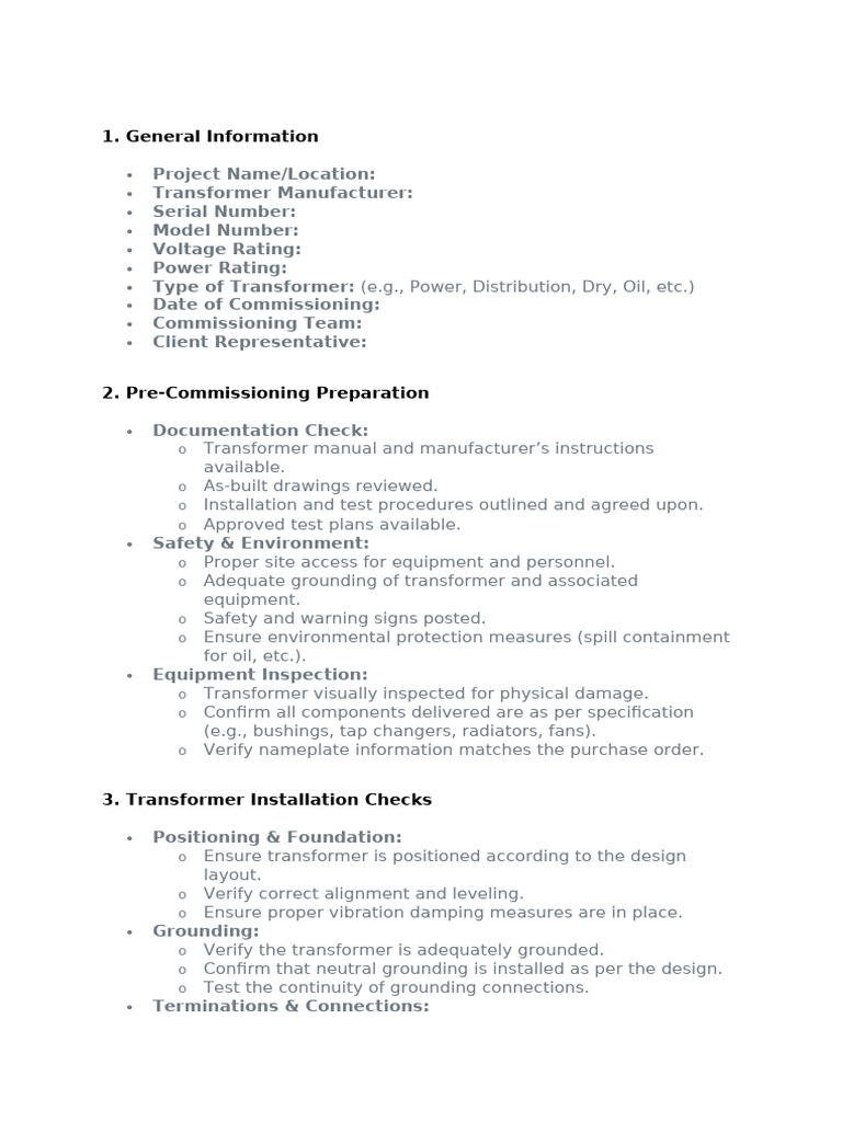 Transformer Commissioning | PDF | Transformer | Electricity