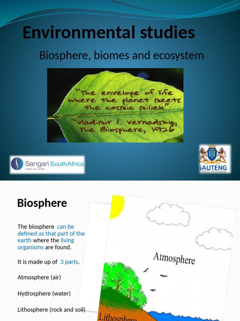 Biosphere, Biomes and Enviromental Studies .-1 | PDF | Natural ...