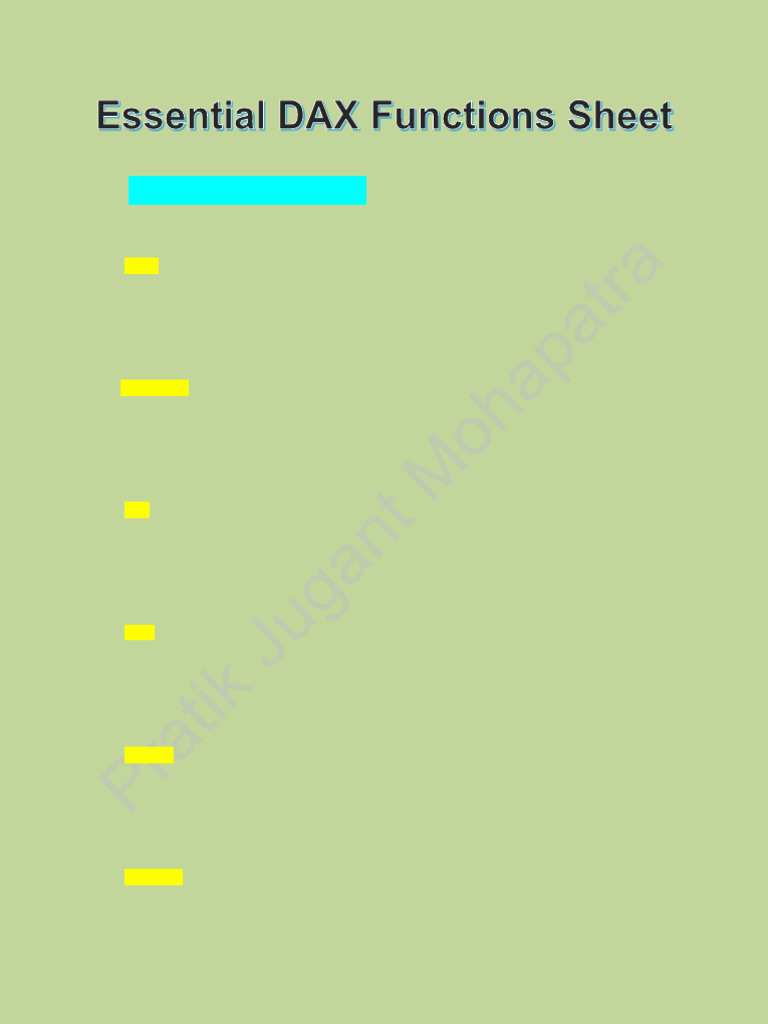 @PowerBI_ir - Essential DAX Functions Sheet (1) | PDF | Computing | Computer Programming
