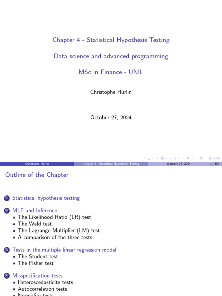Chapter 4 - Inference | PDF | Statistics | Type I And Type Ii Errors