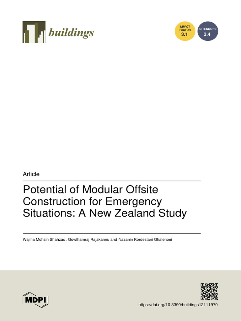 Potential of Modular Offsite COnstruction For Emergency Situations ...