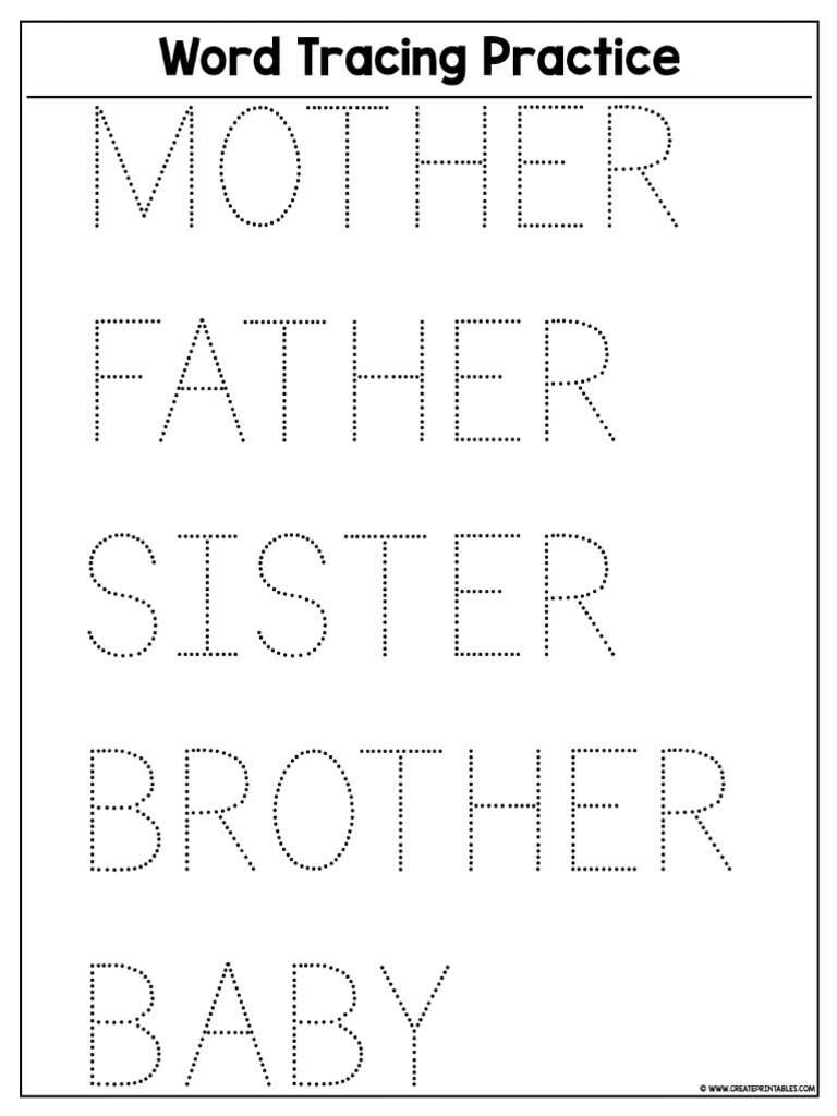 Word - Tracing - Practice 6ED0 B433 05F8 | PDF