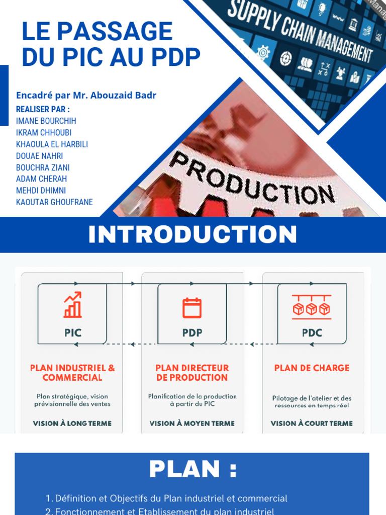 Transition du PIC au PDP en Logistique | PDF | Planification | Gestion ...