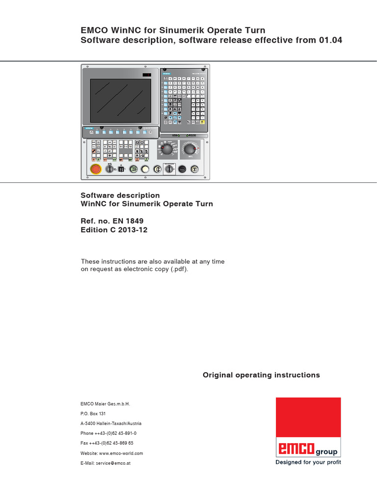 EMCO WinNC For Sinumerik Operate - Turn - EN 1849 - CTeil1 | PDF ...