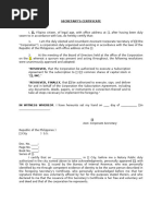 Secretary's Certificare - BIR eCAR Application | PDF | Title (Property ...