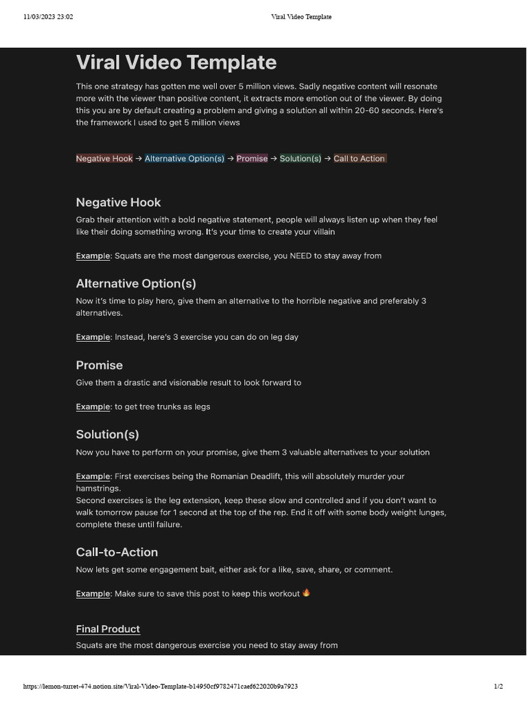 Viral Video Template | PDF