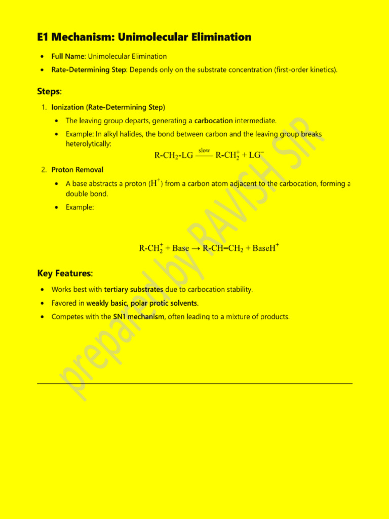elimination reaction RAVISH SIR | PDF