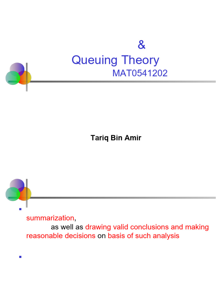 1-Inroduction Statistics and Queuing Theory | PDF | Level Of Measurement | Histogram