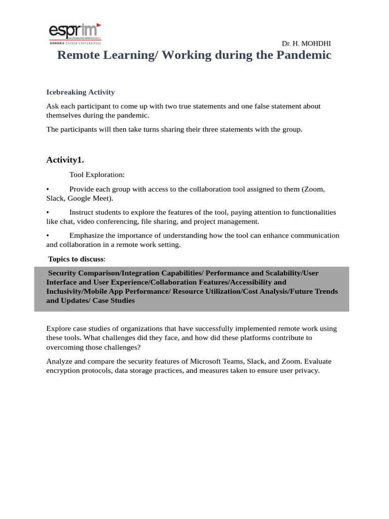 Remote Learning | PDF