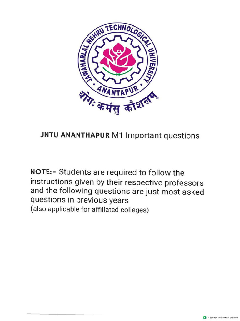 M1 Important Questions PDF | PDF