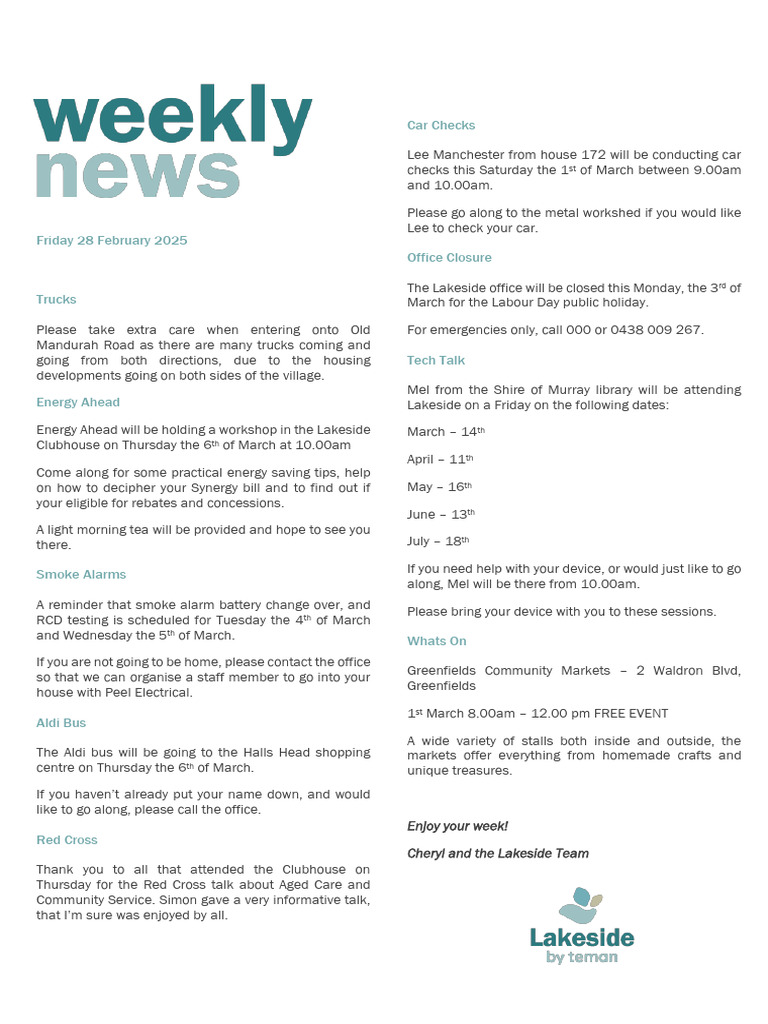 LKS Weekly News Letter | PDF