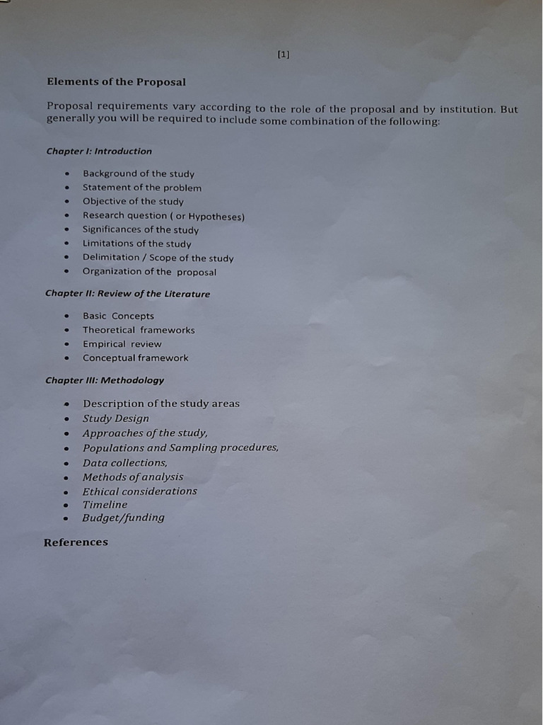 Elements of Proposal and Brief Notes | PDF