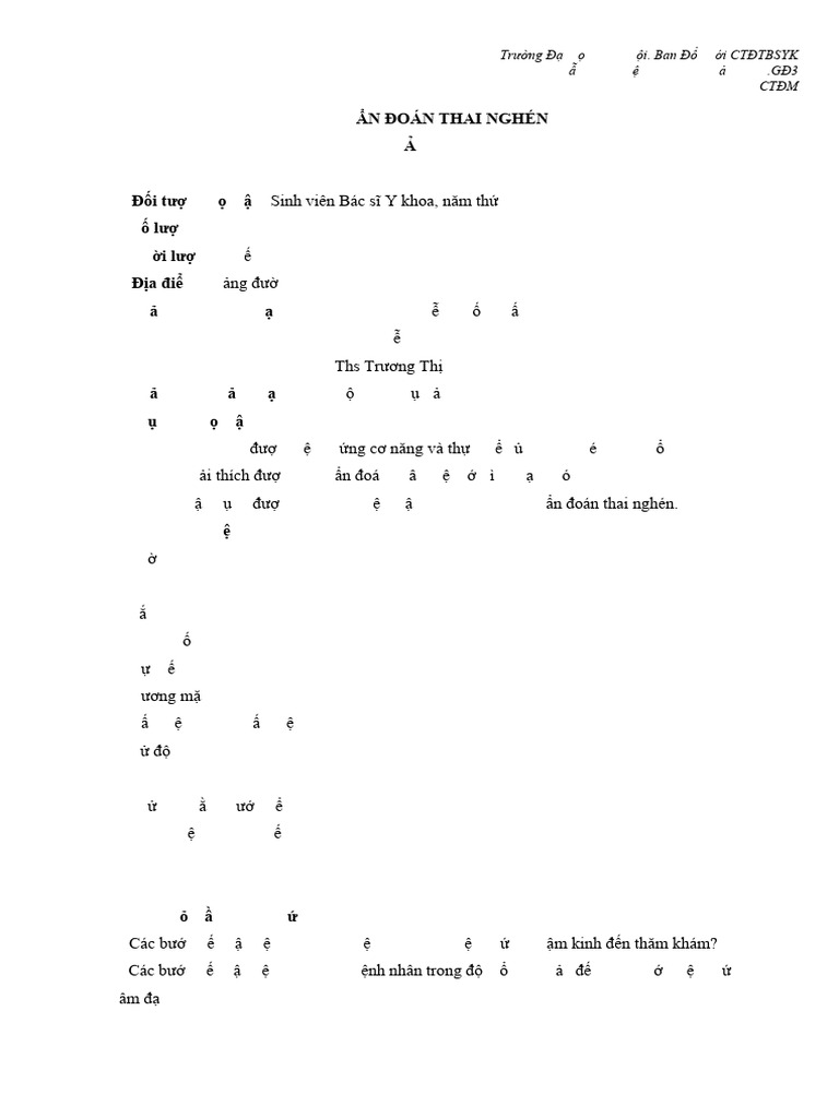 Mẫu 2B - LEC2.S3.4.MD - Chẩn đoán thai nghén | PDF