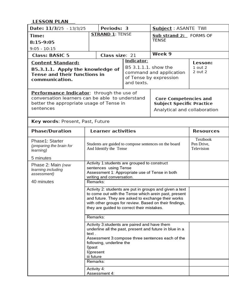 Sample Lesson Plan (1) (1) - 2 | PDF | Learning | Lesson Plan