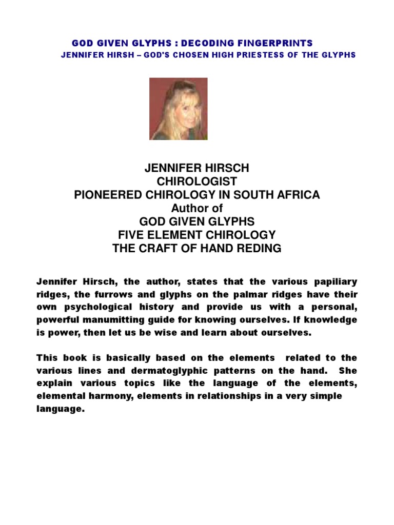 God Given Glyphs - Decoding The Fingerprint Patterns | PDF