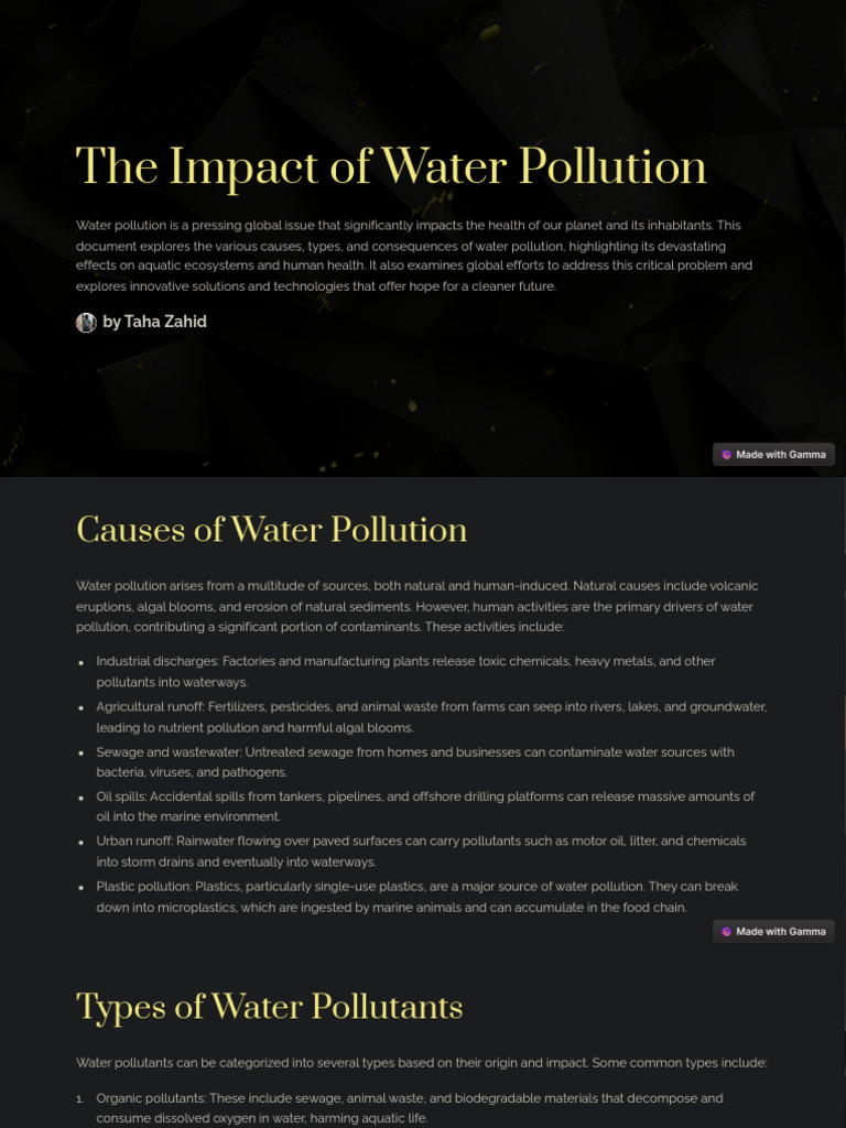 Water Pollution: Causes, Effects & Solutions | PDF | Water Pollution ...