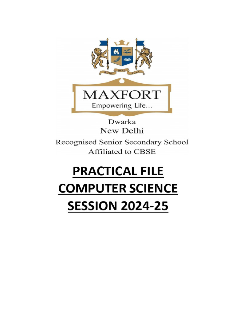 Computer Science Practical File 2024-25 | PDF | Sql | Databases