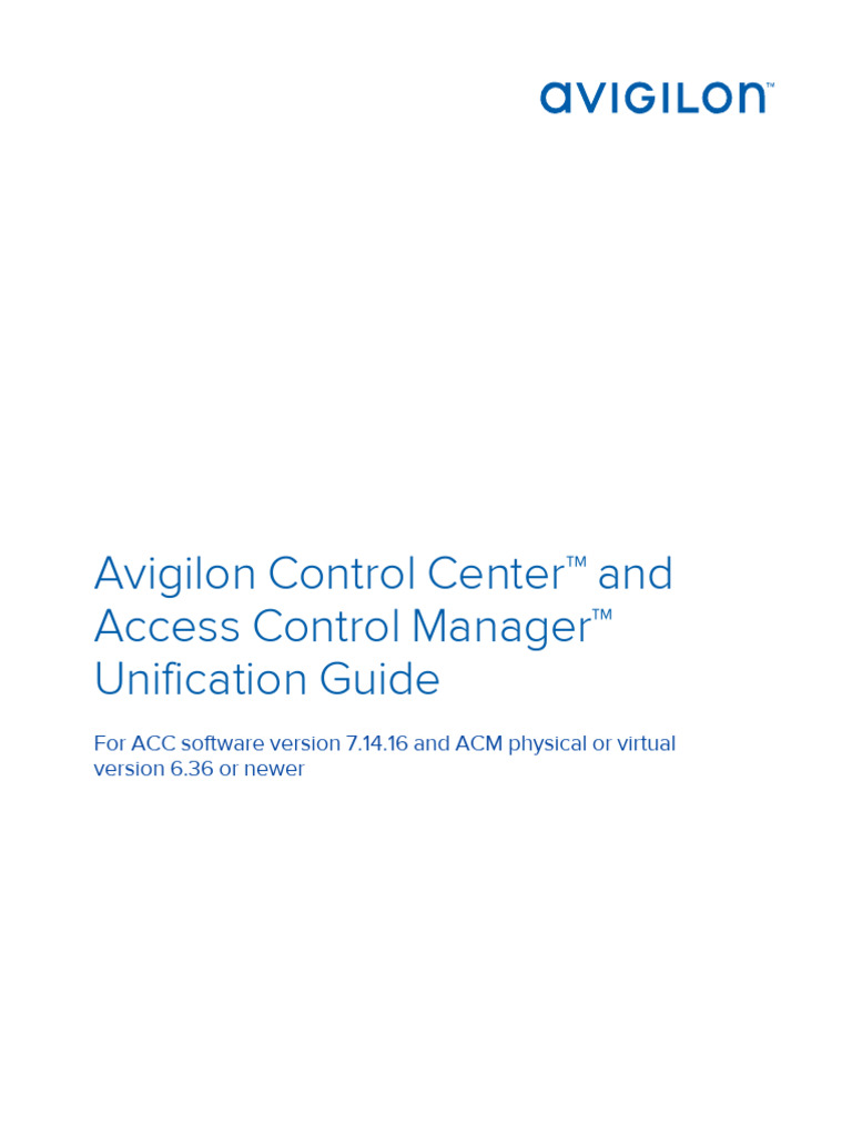 Avigilon Acc7 Acm Unification en | PDF | 64 Bit Computing | Computer Hardware