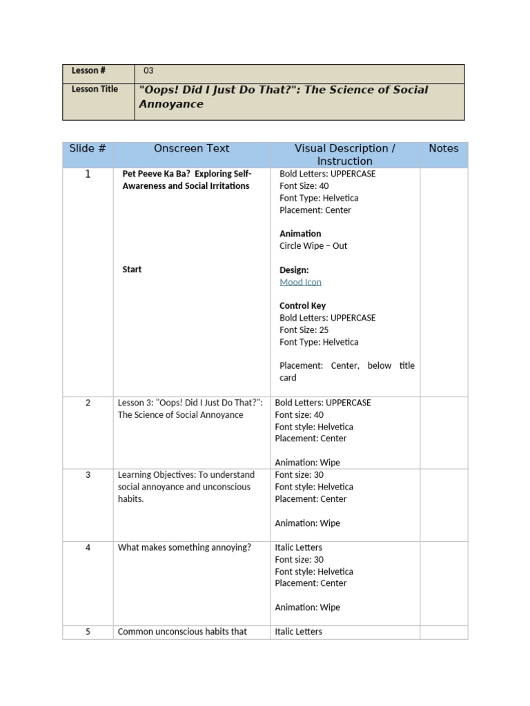 Lesson 3 - PPT Script | PDF | Typefaces | Helvetica