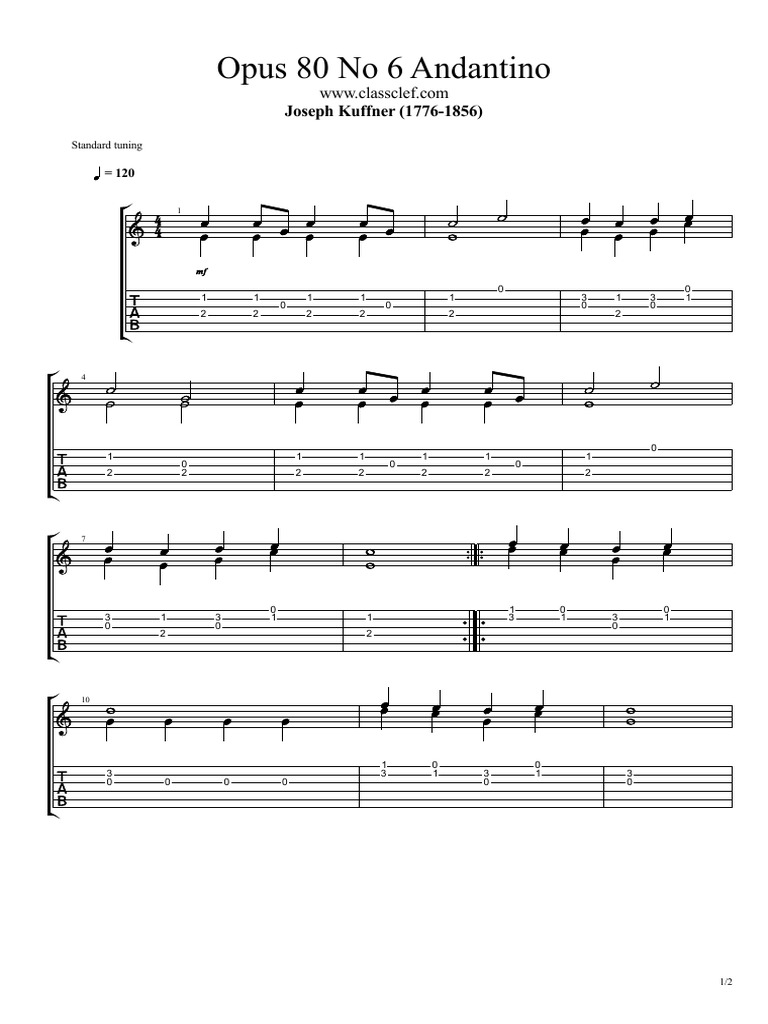 Opus 80 No 6 by Joseph Kuffner | PDF