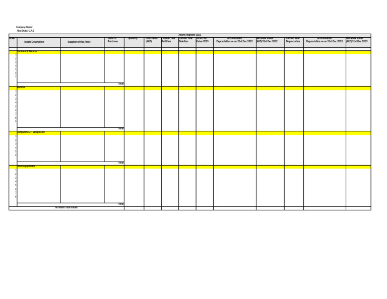Sample - Asset Register | PDF