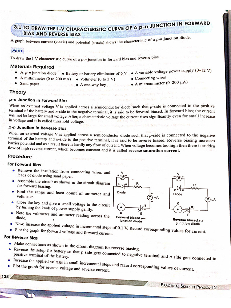IV Characteristic Curve of PN Junction Diode - 114241 | PDF