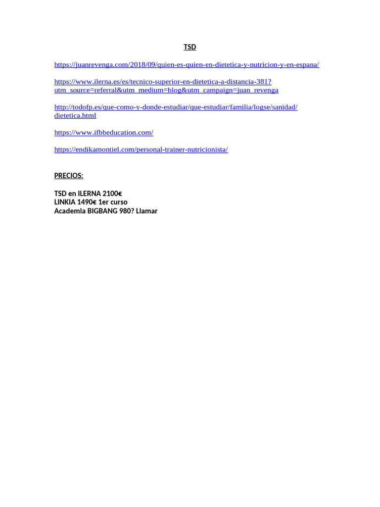 Información TSD | PDF