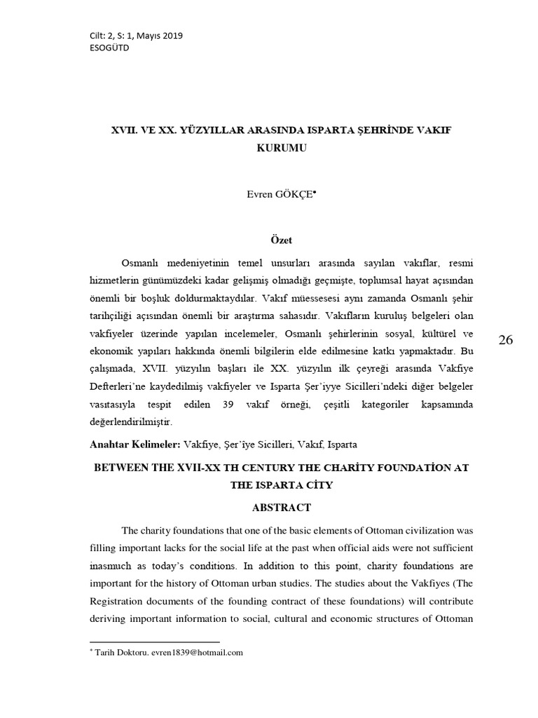 XVII XX Yuzyillar Arasinda Isparta Sehri | PDF