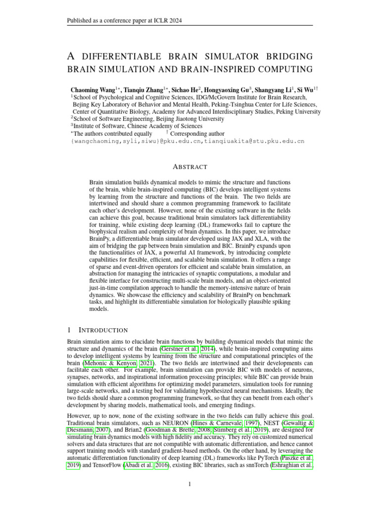 2024 - A Differentiable Brain Simulator Bridging Brain Simulation and Brain-Inspired Computing ...