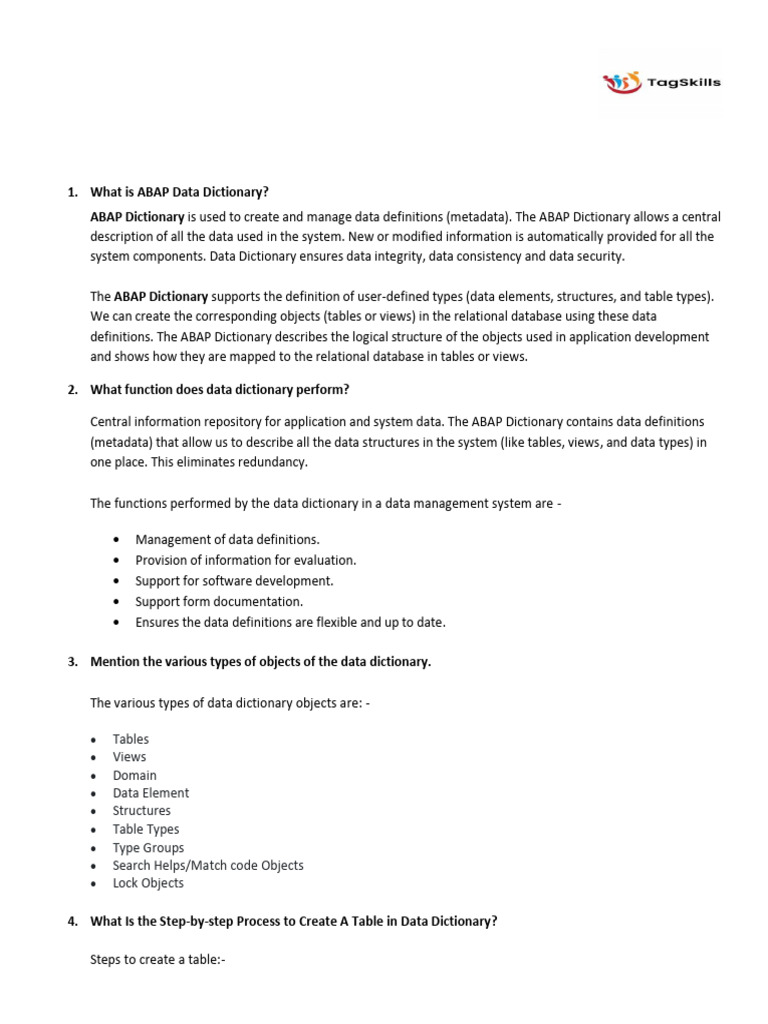 DATA DICTIONARY | PDF