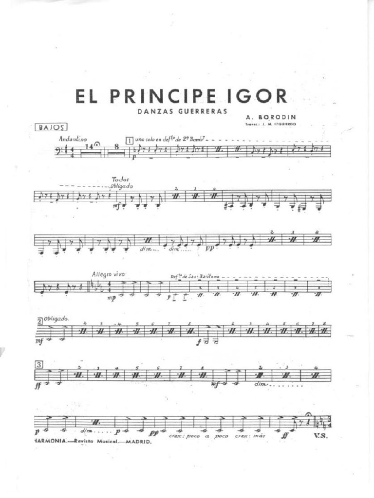 El Principe Igor (Danzas Guerreras) - Borodin - Tuba | PDF