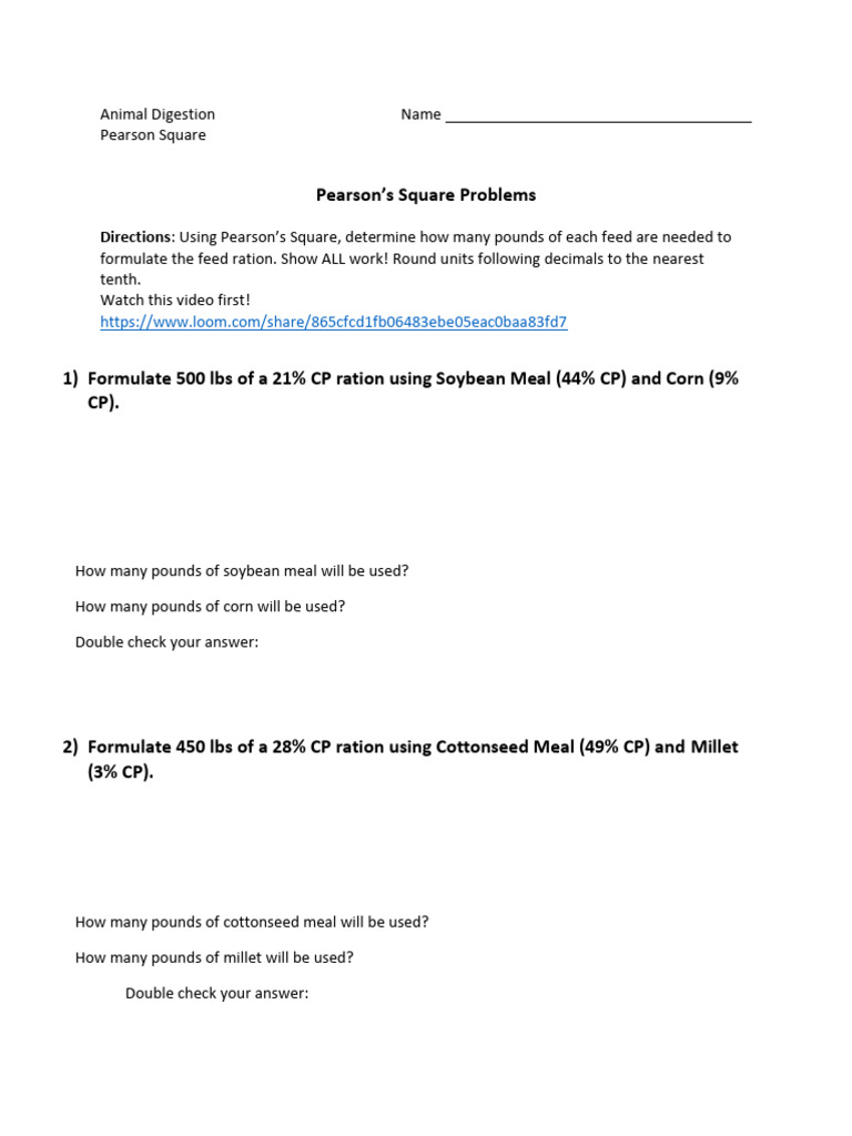 LESSON 4 Pearson Square Worksheet | PDF
