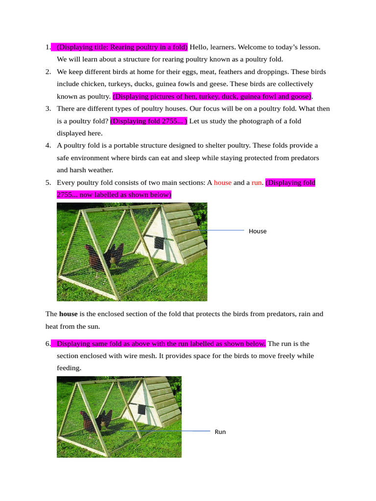 Poultry Fold Video | PDF