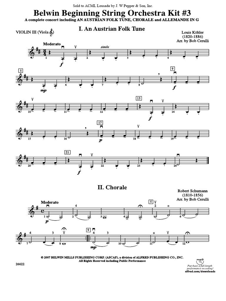 Legato DMC - Belwin Beginning String Orchestra Kit #3 - 3rd Violin ...