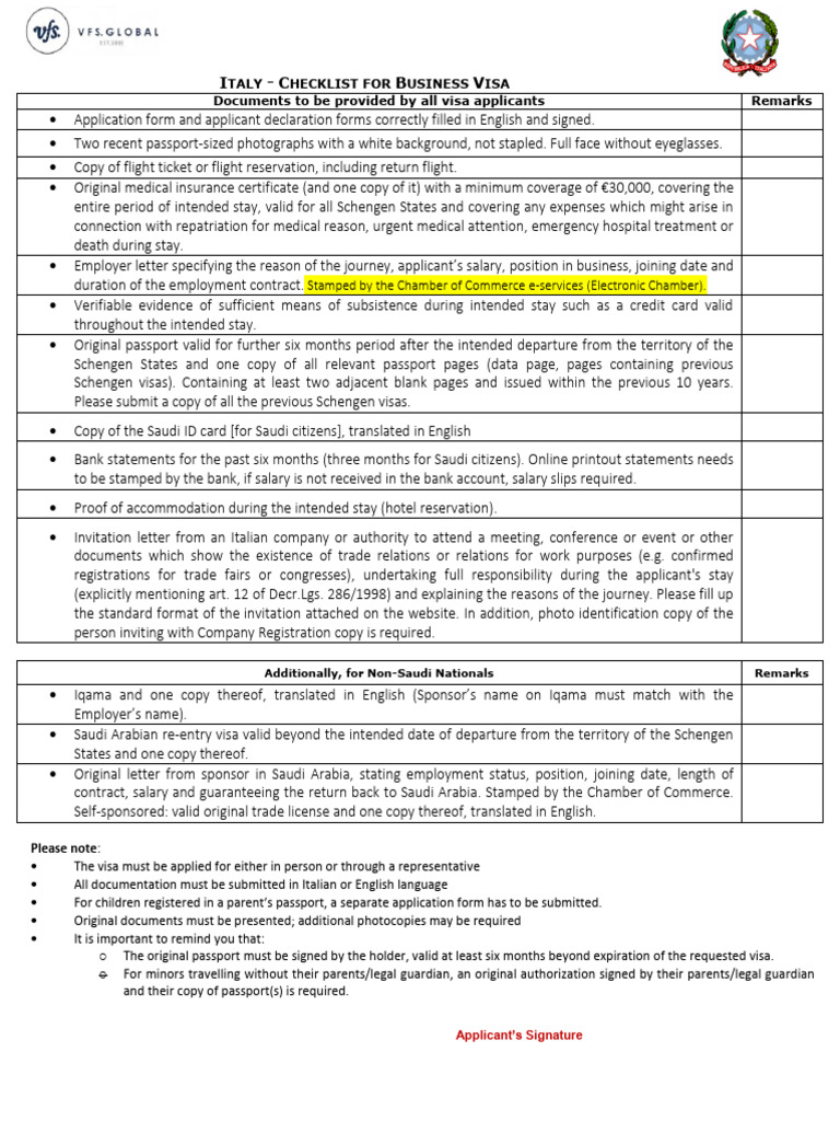 Checklist Business Visa | PDF | Travel Visa | Passport