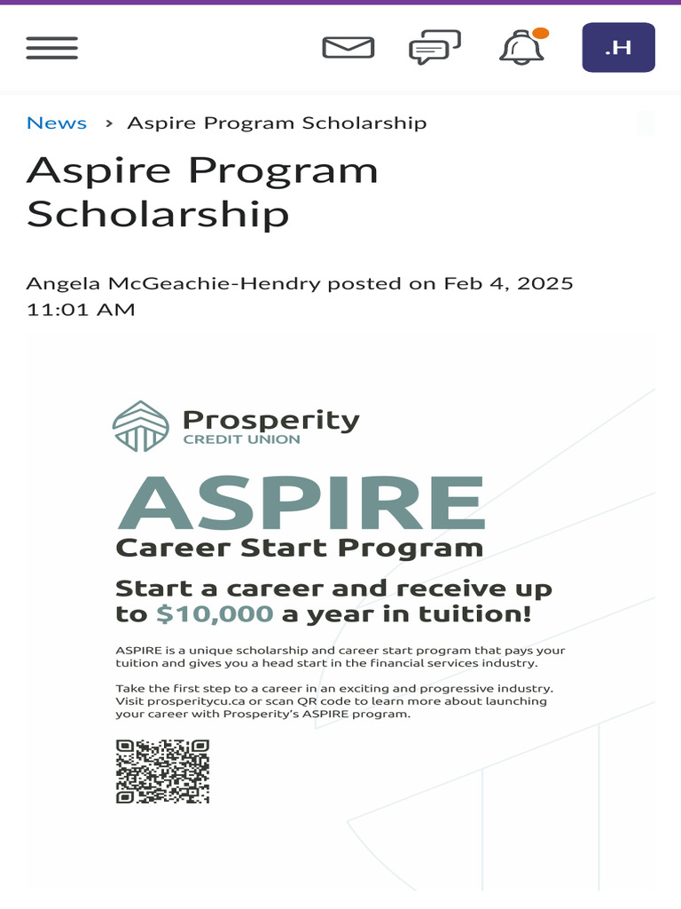 Aspire Program Scholarship - Business | PDF