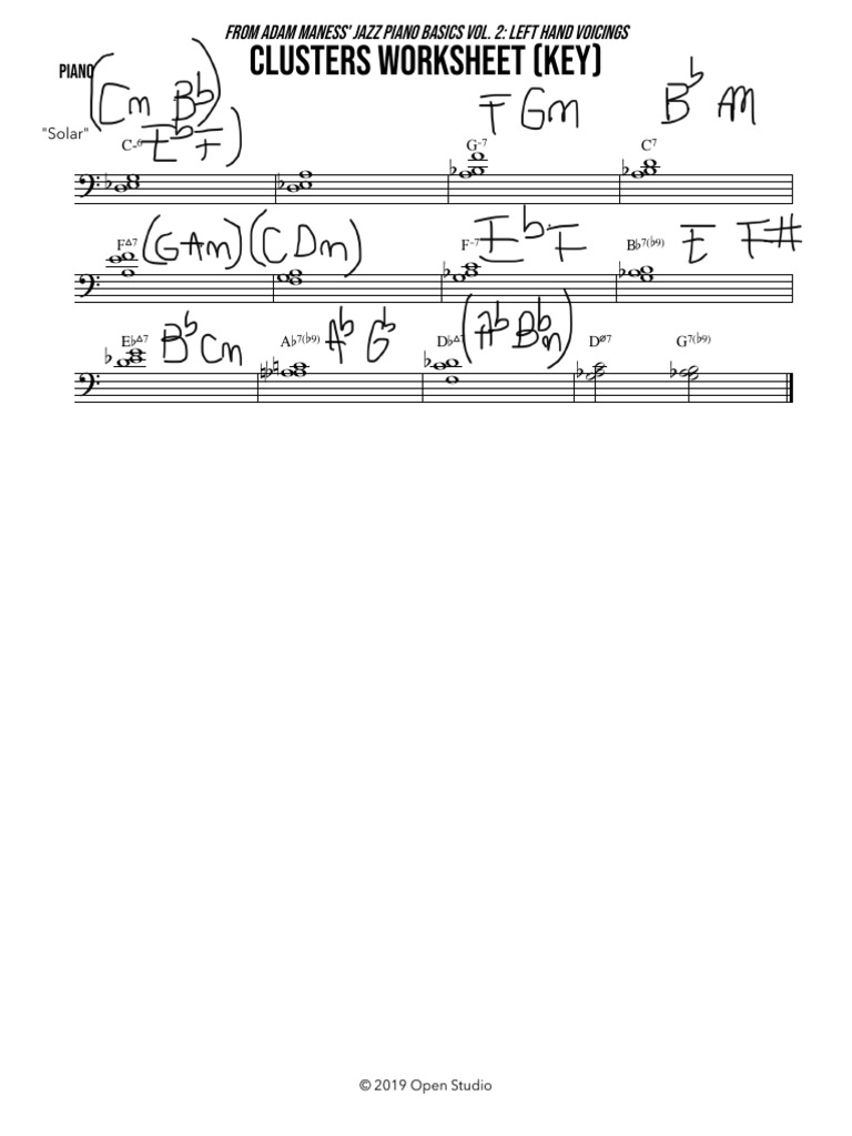 Clusters Worksheet (Key) | PDF