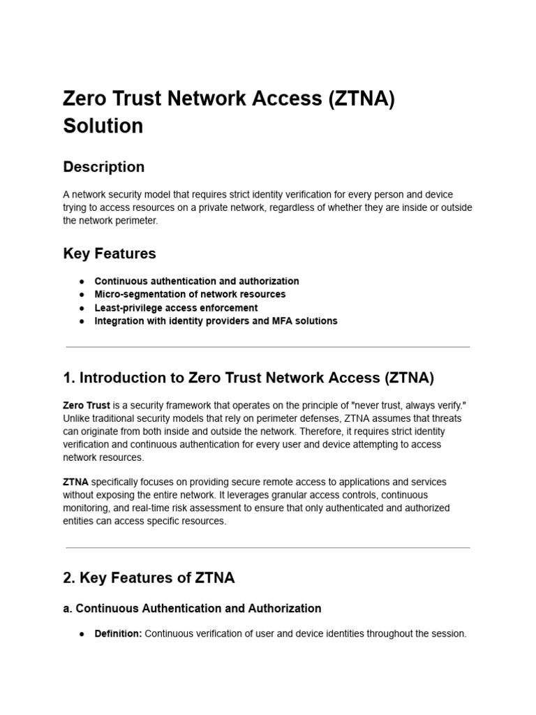 Zero Trust Network Access (ZTNA) Solution With Code | PDF | Computer Security | Security