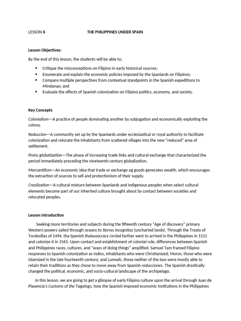 Economic Policies of Spanish Colonization | PDF | Philippines | Spanish ...