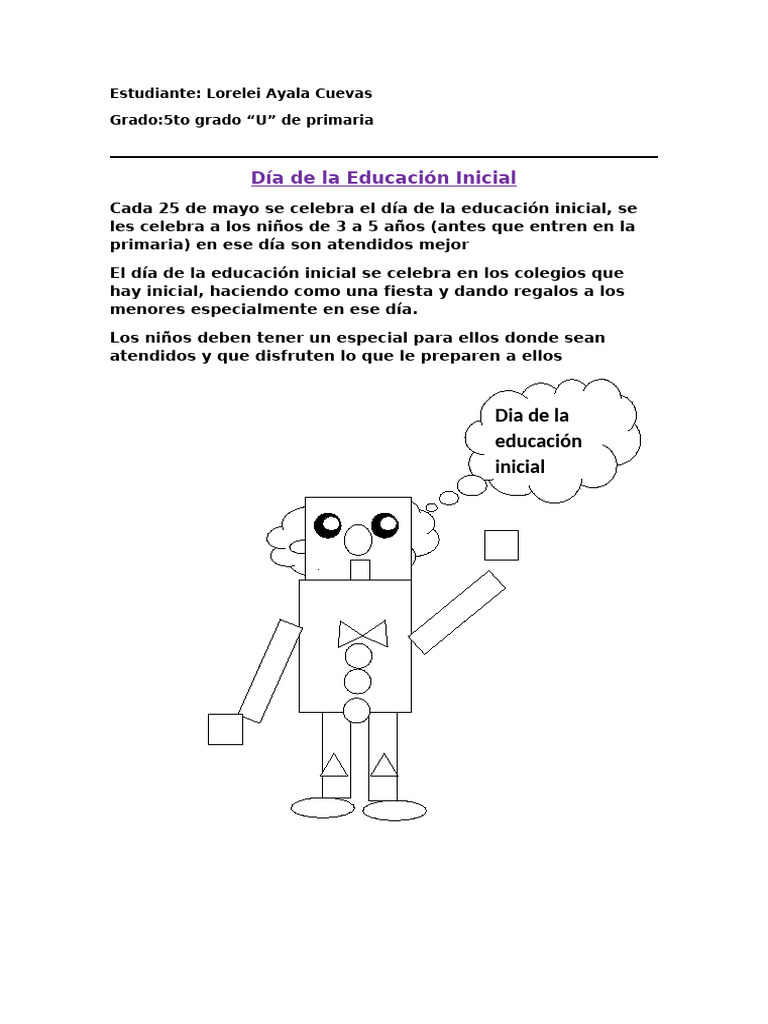 Celebración del Día de la Educación Inicial | PDF